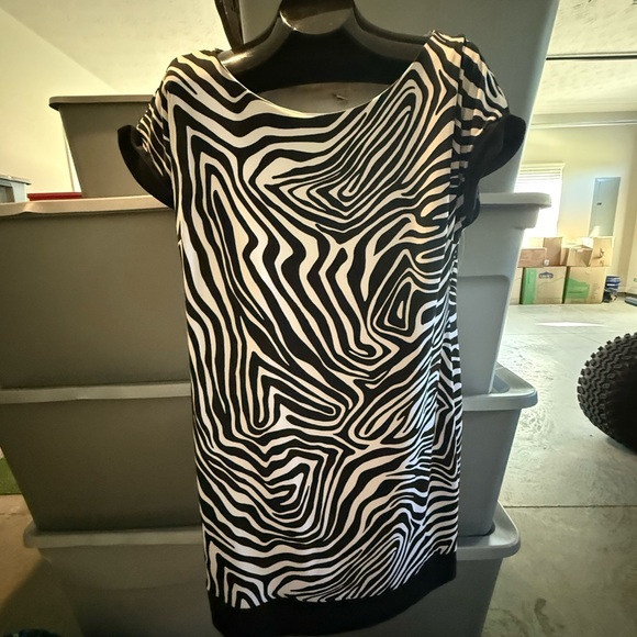 Chico's | Dresses | Black And White Zebra Print Dress P59 | Poshmark